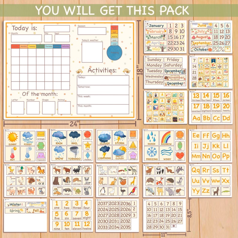 18x24 Kids Calendar Perpetual Classroom Calendar Homeschool - Etsy