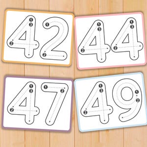 Number Tracing Cards 1-100 Printable Handwriting Practice Preschool ...