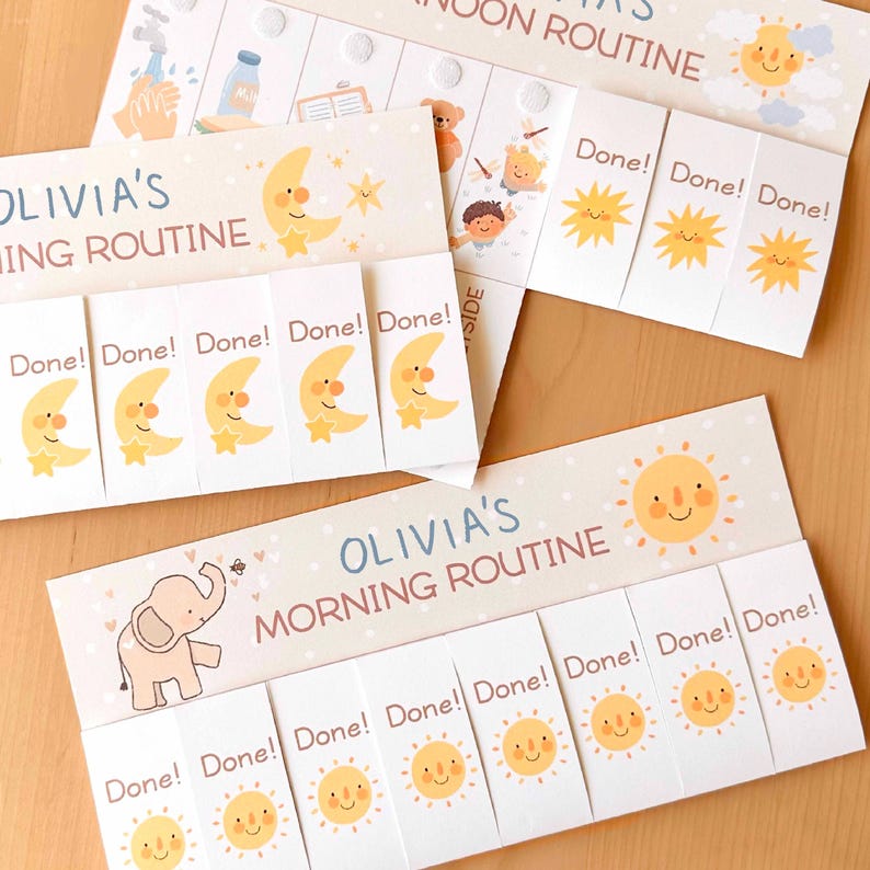 Toddler Routine Chart Flip Chore Chart Morning Afternoon Evening ...