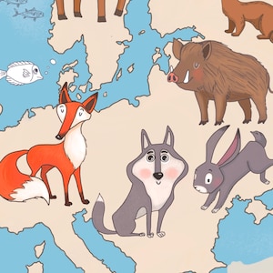Europe Map for Kids Playroom Educational Posters Montessori ...