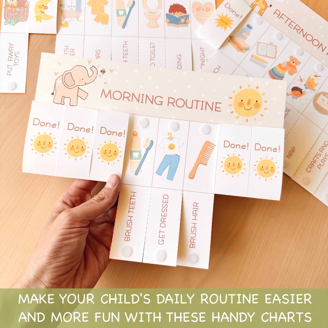 Toddler Routine Chart Flip Chore Chart Morning Afternoon Evening ...