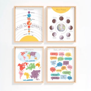 Set of 30 Educational Posters Montessori Classroom Decor Vibrant ...