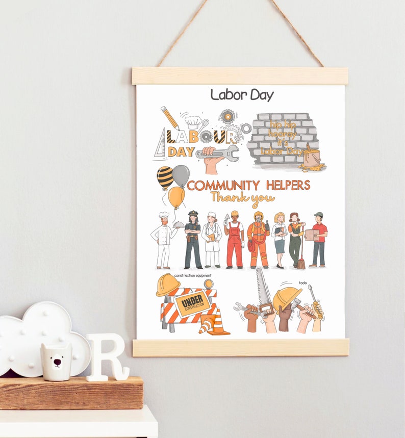 Labor Day Poster Educational Classroom Wall Art Homeschool Downloadable ...