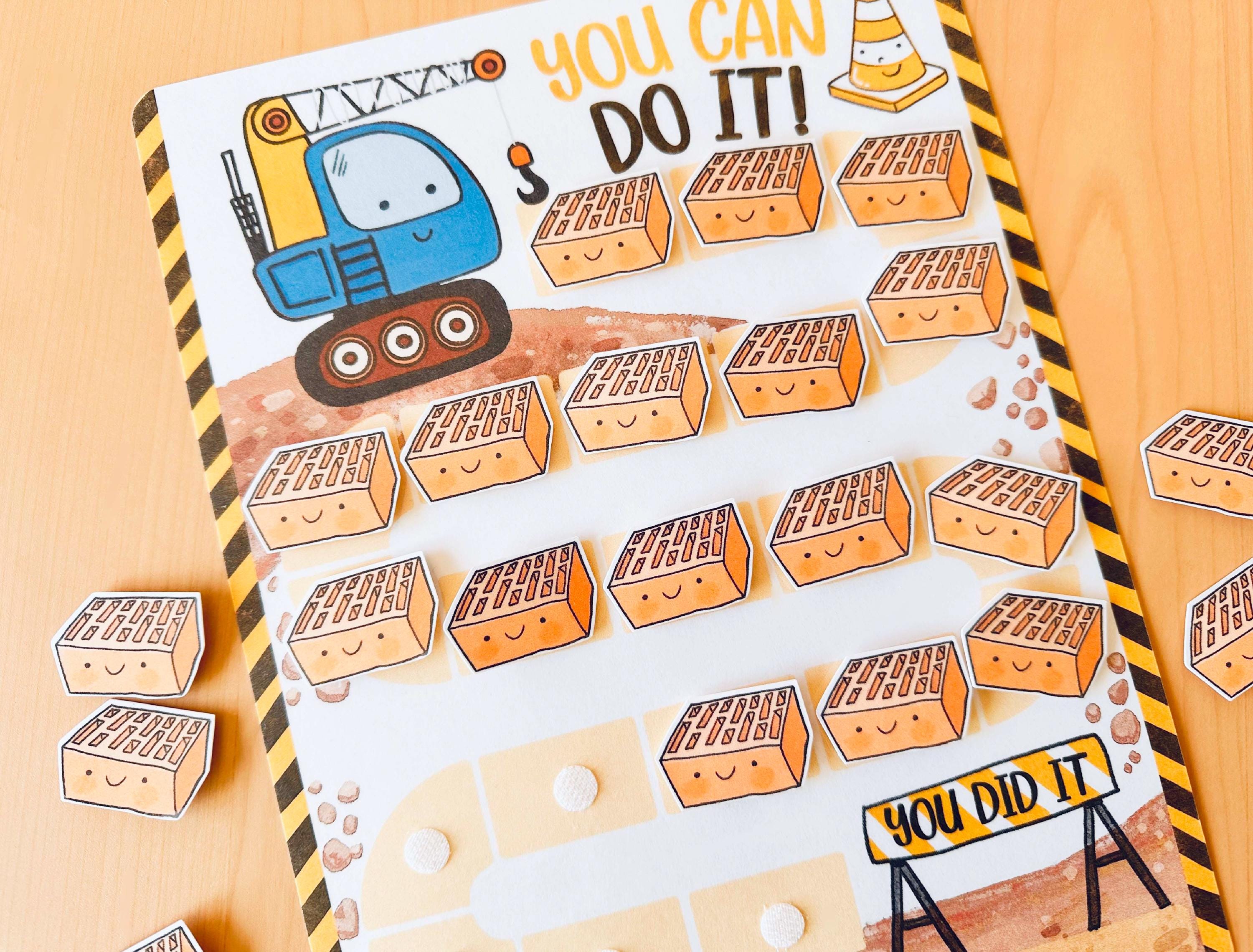 Construction Reward Chart Printable Boys Behavior Chart Construction ...