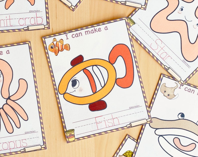 Ocean Animals Play Dough Mats Fine Motor Skills Preschool - Etsy