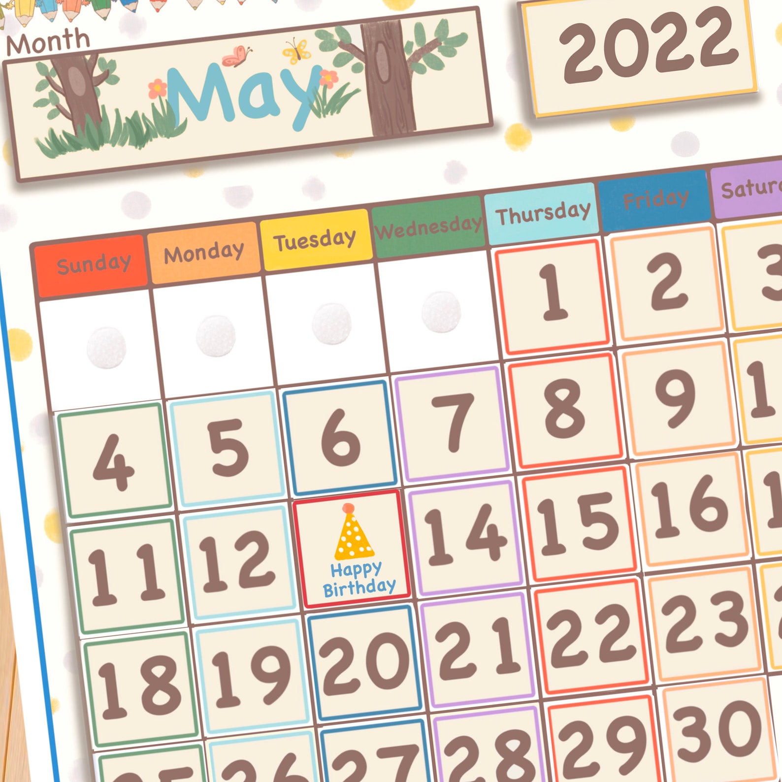 16x20 Perpetual Calendar Printable Classroom Calendar - Etsy