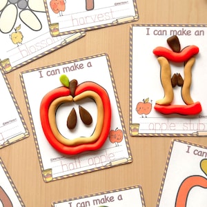 Apple Play Dough Mats Montessori Fall Printables Playdough Mats Fine ...