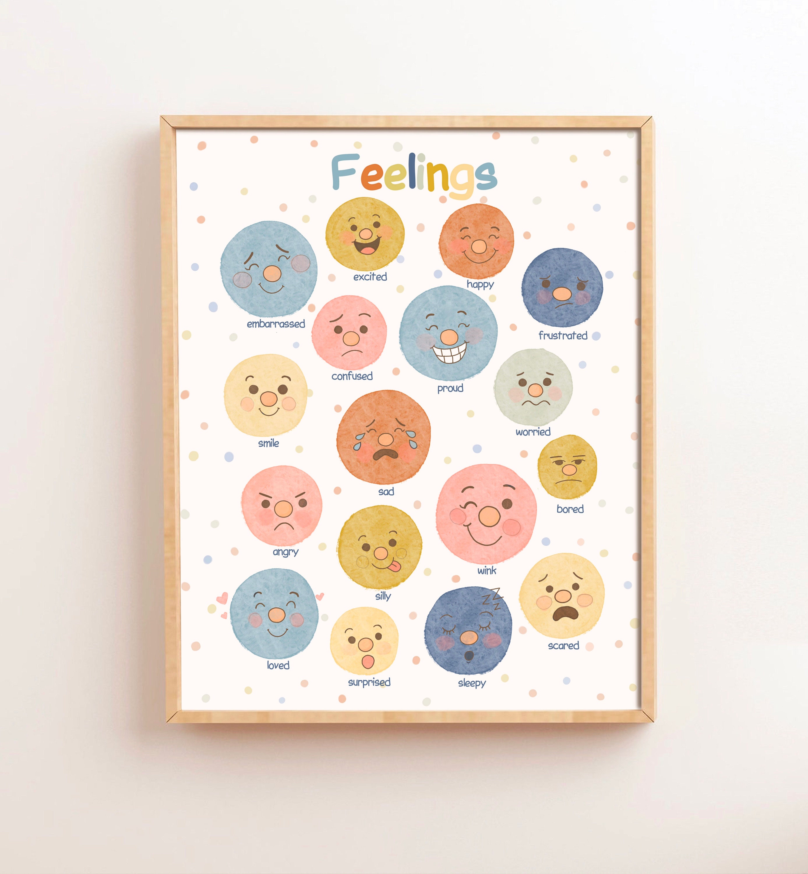 Feelings Chart Educational Posters Homeschool Downloadable - Etsy Canada