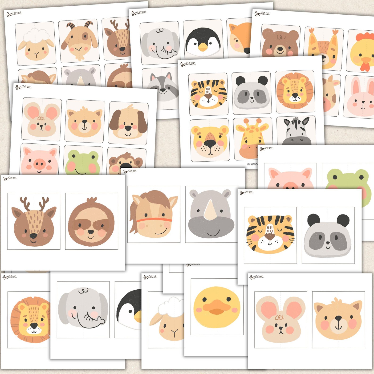 Animals Matching Game for Toddlers, Find a Pair Match Picture Activity ...