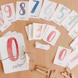 Number Flash Cards Homeschool Preschool Montessori Printable Cards Math ...