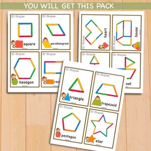 Popsicle Sticks Shapes Activity Game for Toddlers Montessori Printable ...