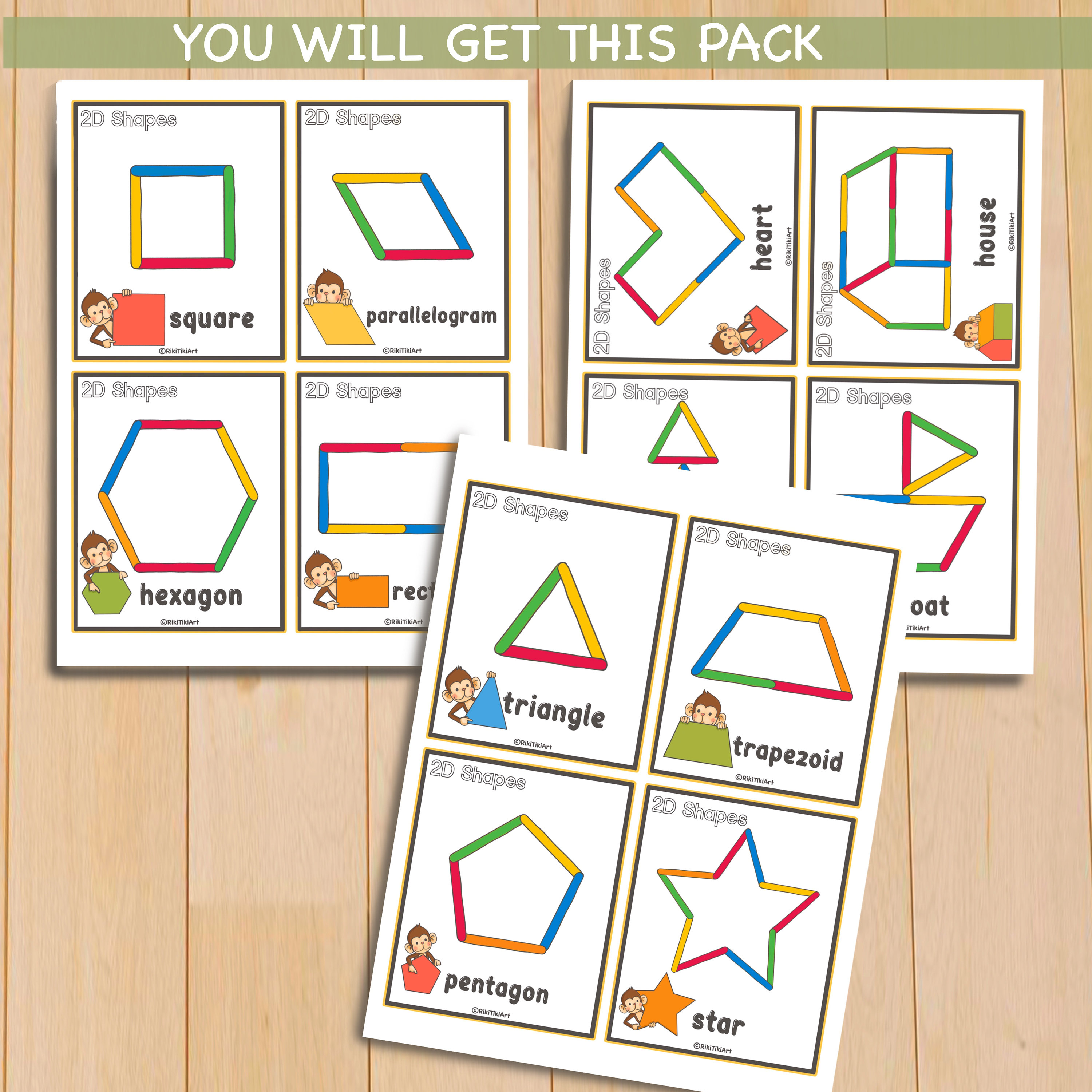 Popsicle Sticks Shapes Activity Game for Toddlers Montessori - Etsy Canada