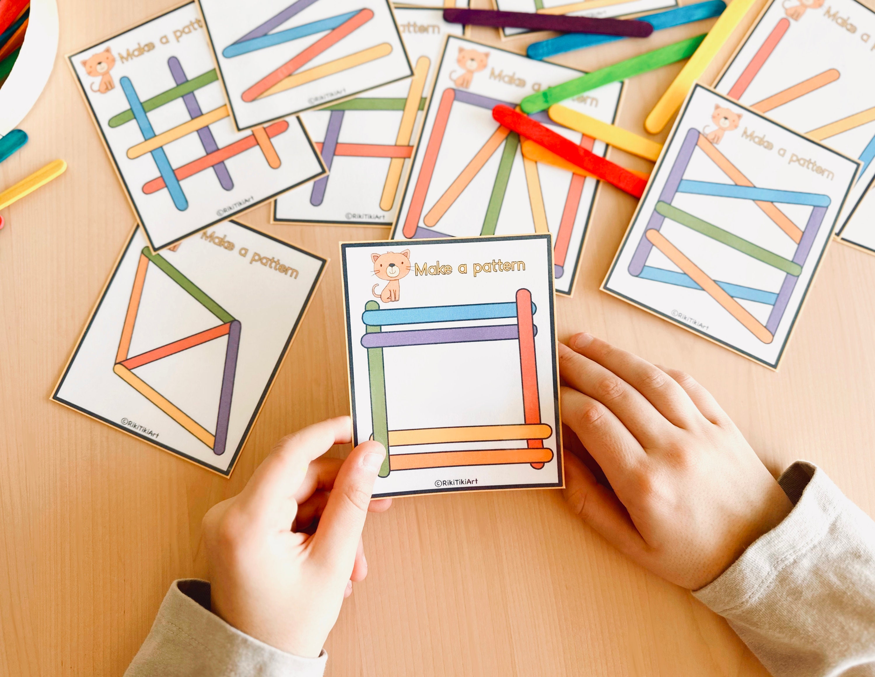 Popsicle Sticks Preschool Activity Montessori Printable Toddler ...