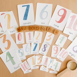 Number Flash Cards Homeschool Preschool Montessori Printable Cards Math ...