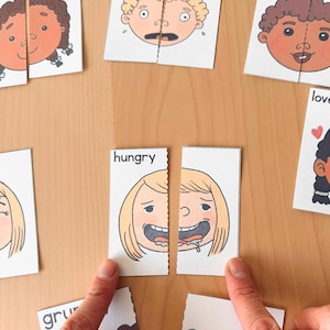 Find a Pair Emotions Puzzles - Printable Emotion Matching Cards ...