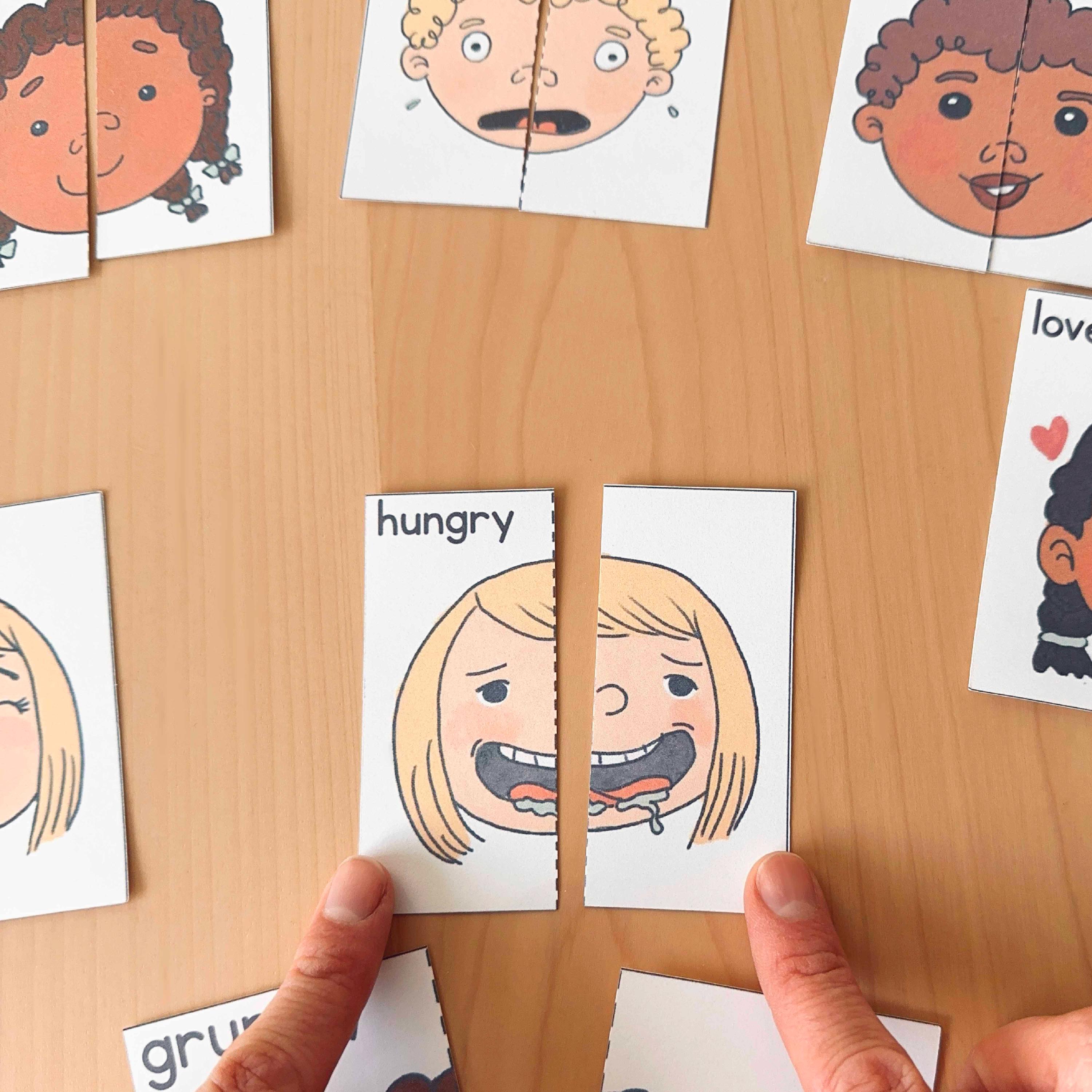 Find a Pair Emotions Puzzles - Printable Emotion Matching Cards ...