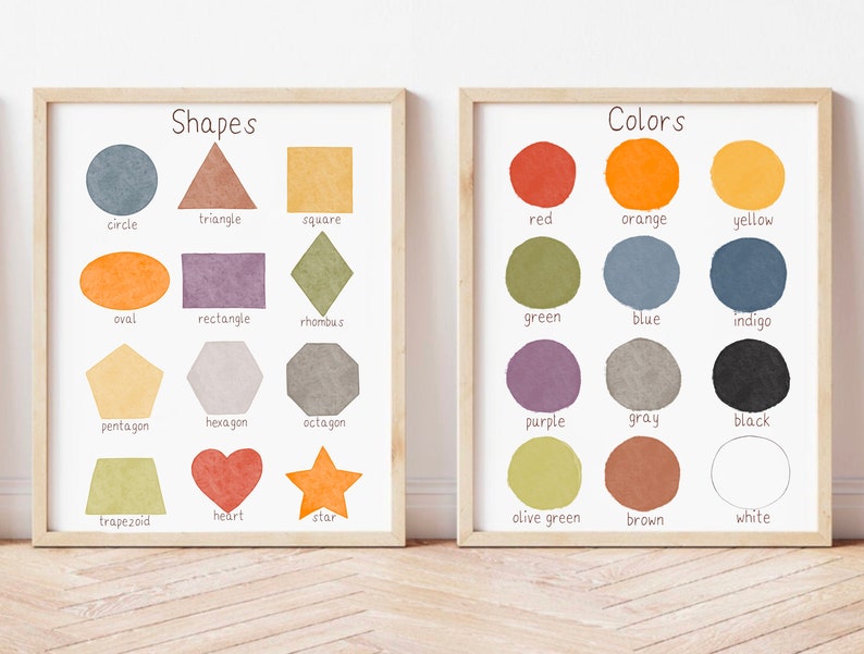 Set of 8 Playroom Prints Educational Montessori Posters Classroom ...
