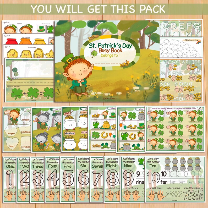 St Patricks Day Busy Book Printable Toddler Learning Binder - Etsy