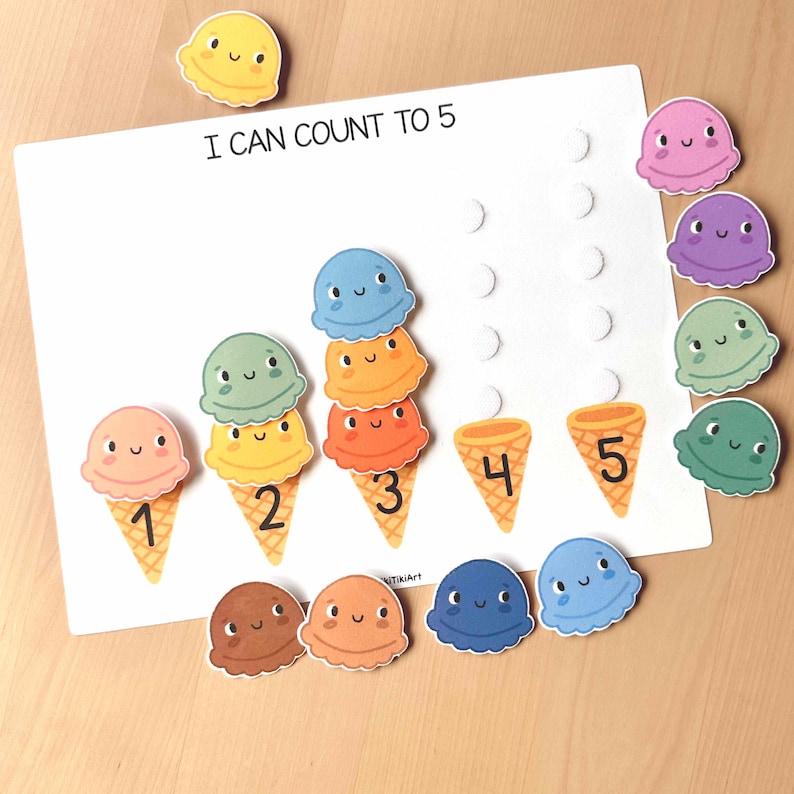 Ice Cream Number Match: Montessori Counting Activity (digital Download ...