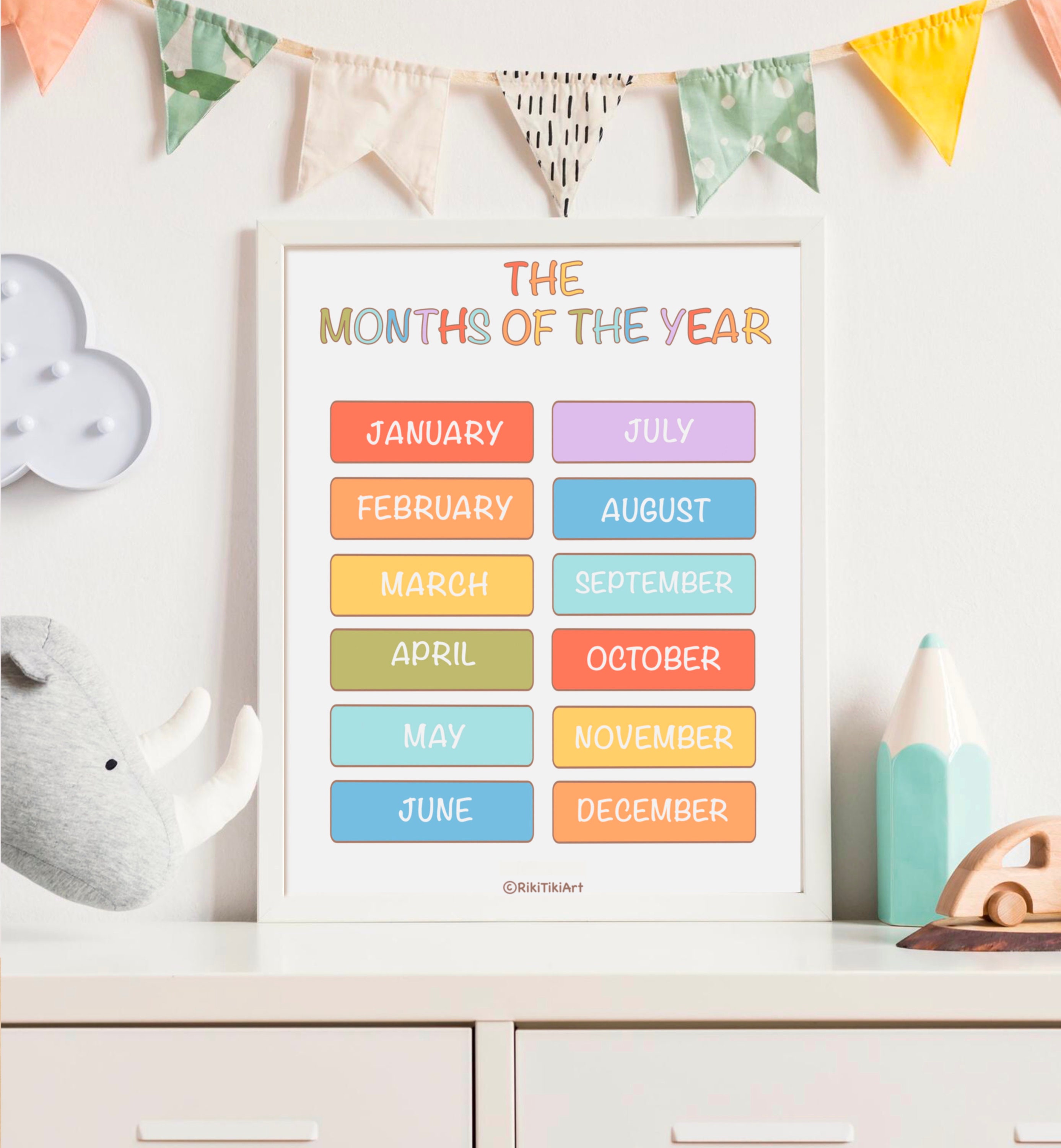 Months of the Year Classroom Posters Printable Montessori - Etsy