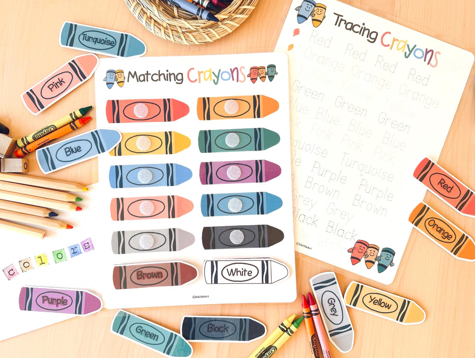 Color Matching Crayons Toddler Activity Preschool Color Sorting ...