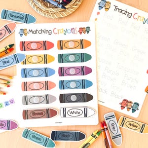 Color Matching Crayons Toddler Activity Preschool Color Sorting ...