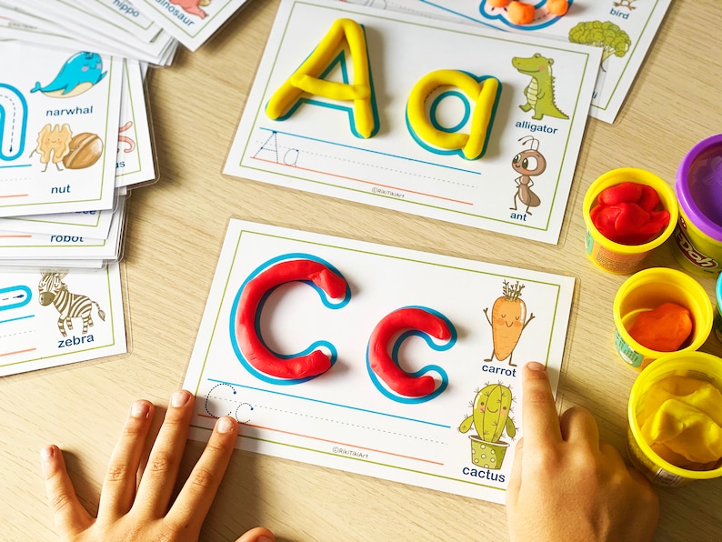 Preschool Printables Alphabet Play Doh Mats Printable Toddler | Etsy