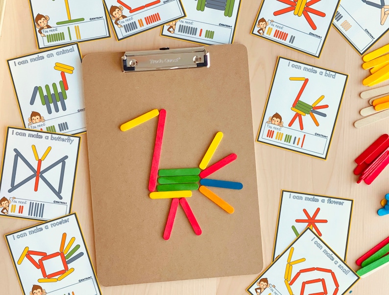 Nature Popsicle Sticks Activity for Toddlers Montessori Activities ...