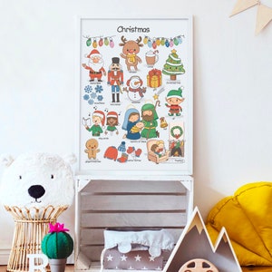 Christmas Poster Toddler Playroom Wall Decor Classroom Winter Wall Art ...