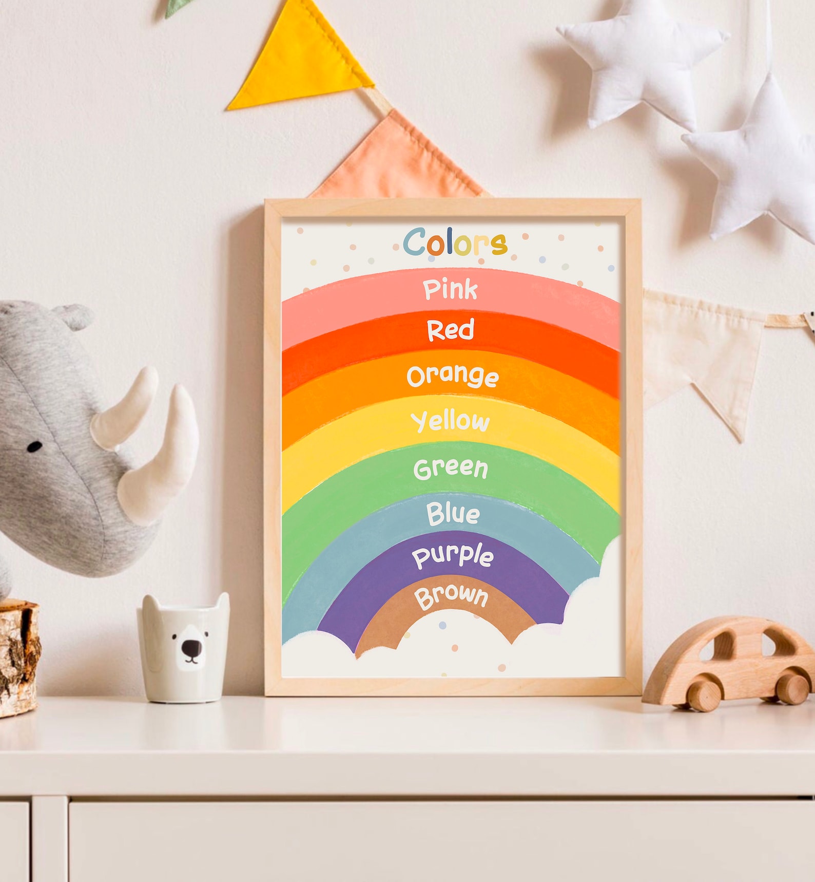 Colors Educational Poster Printable Kids Room Decor Nursery Wall Art ...