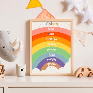 Colors Educational Poster Printable Kids Room Decor Nursery Wall Art ...