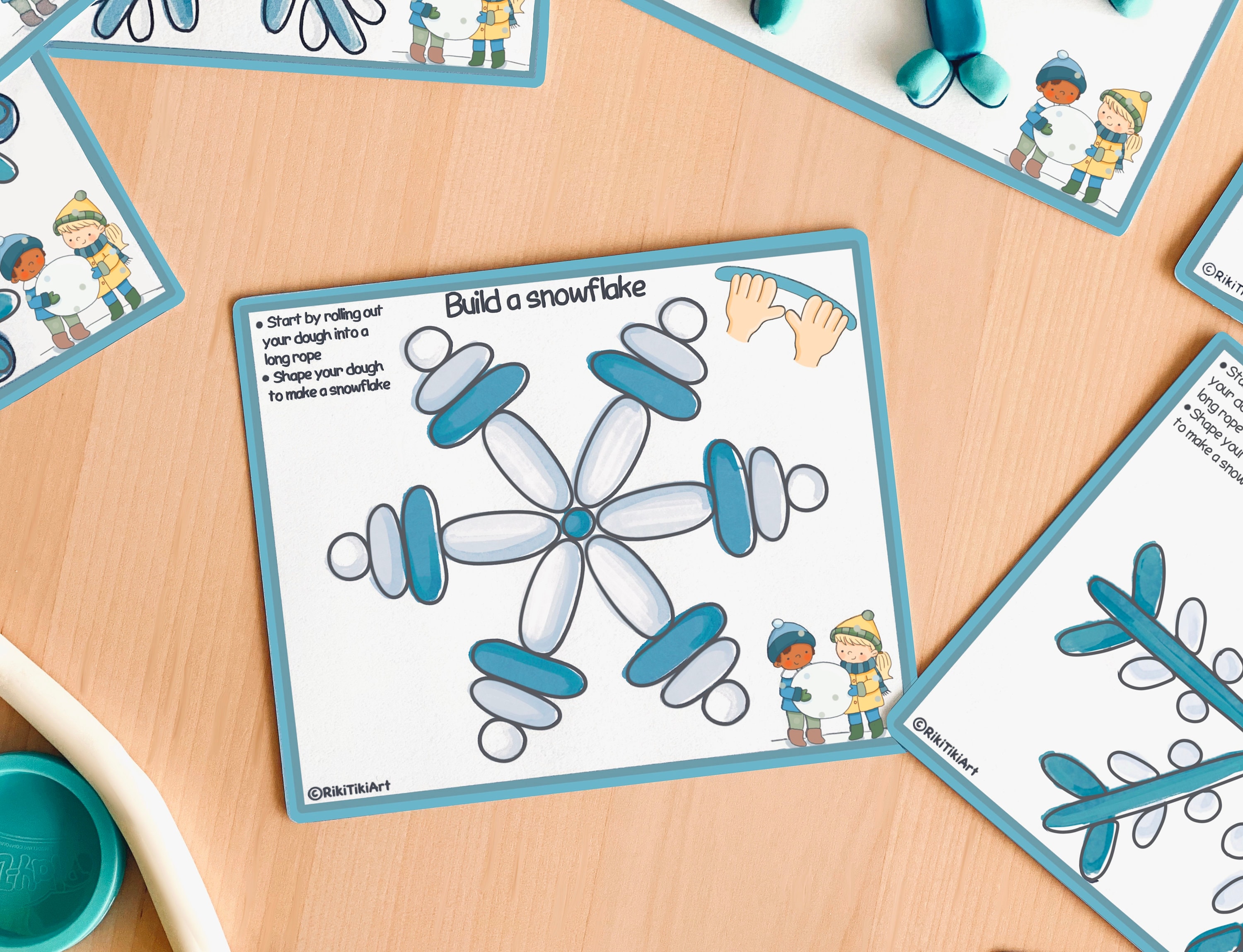 Snowflakes Play Dough Mats Montessori Winter Activities Printable ...