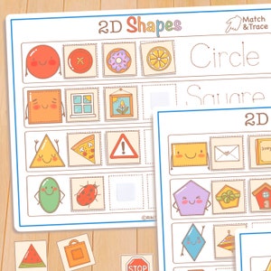 2D Geometric Shapes Learning Activity, Toddler Busy Book Printable ...