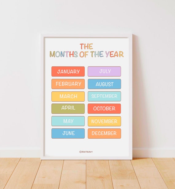 Printable Months Of The Year Classroom Decorations