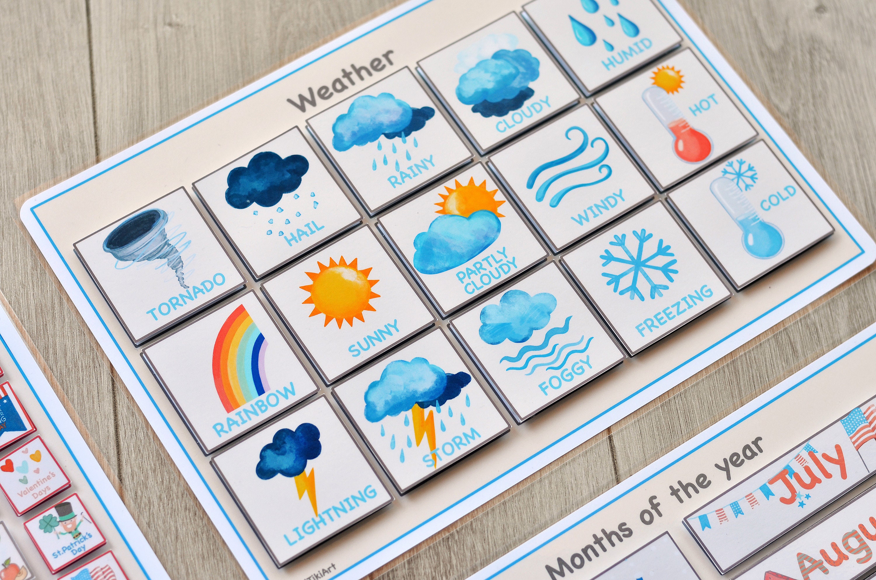 White Perpetual Calendar, Kids Calendar Printable Classroom Calendar ...