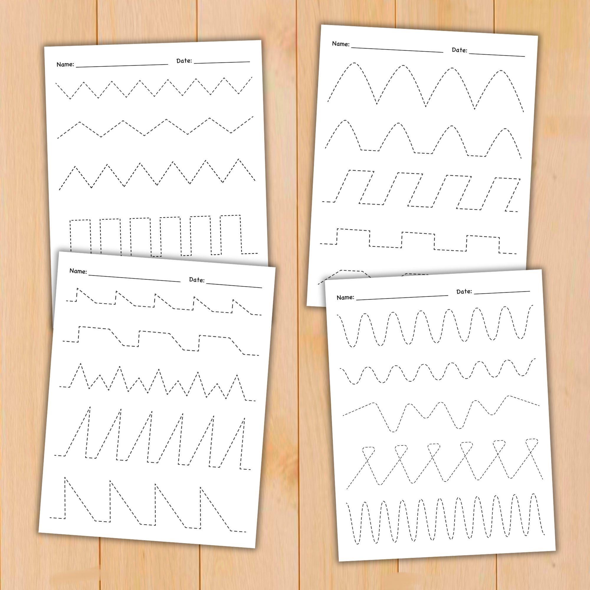 Preschool Line Tracing Worksheets Handwriting Practice Homeschool ...