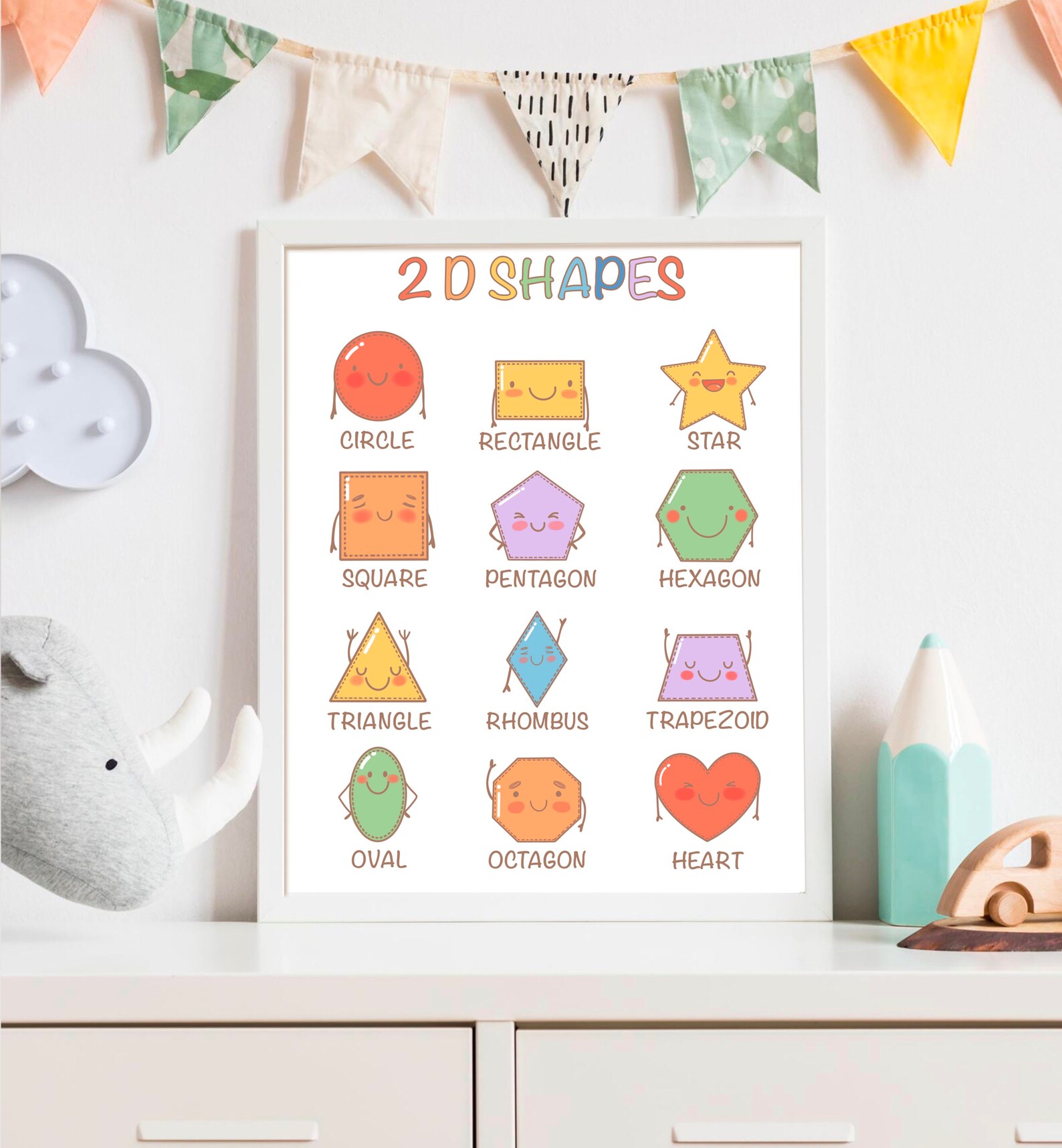Geometric Shapes Toddler Classroom Posters Printable - Etsy