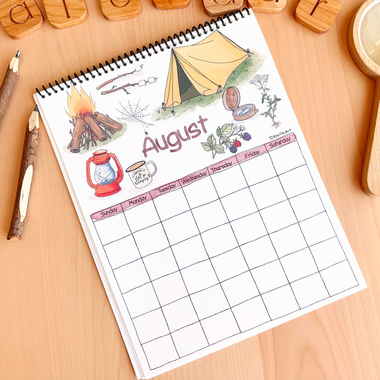 Monthly Printable Perpetual Calendar Planner Letter Size and A4 ...