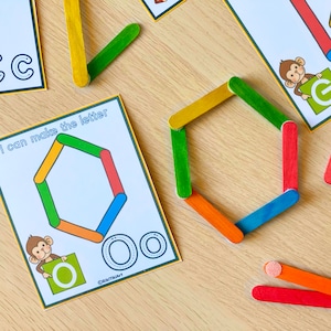 ABC Popsicle Sticks Alphabet Activity Game for Toddlers Montessori ...