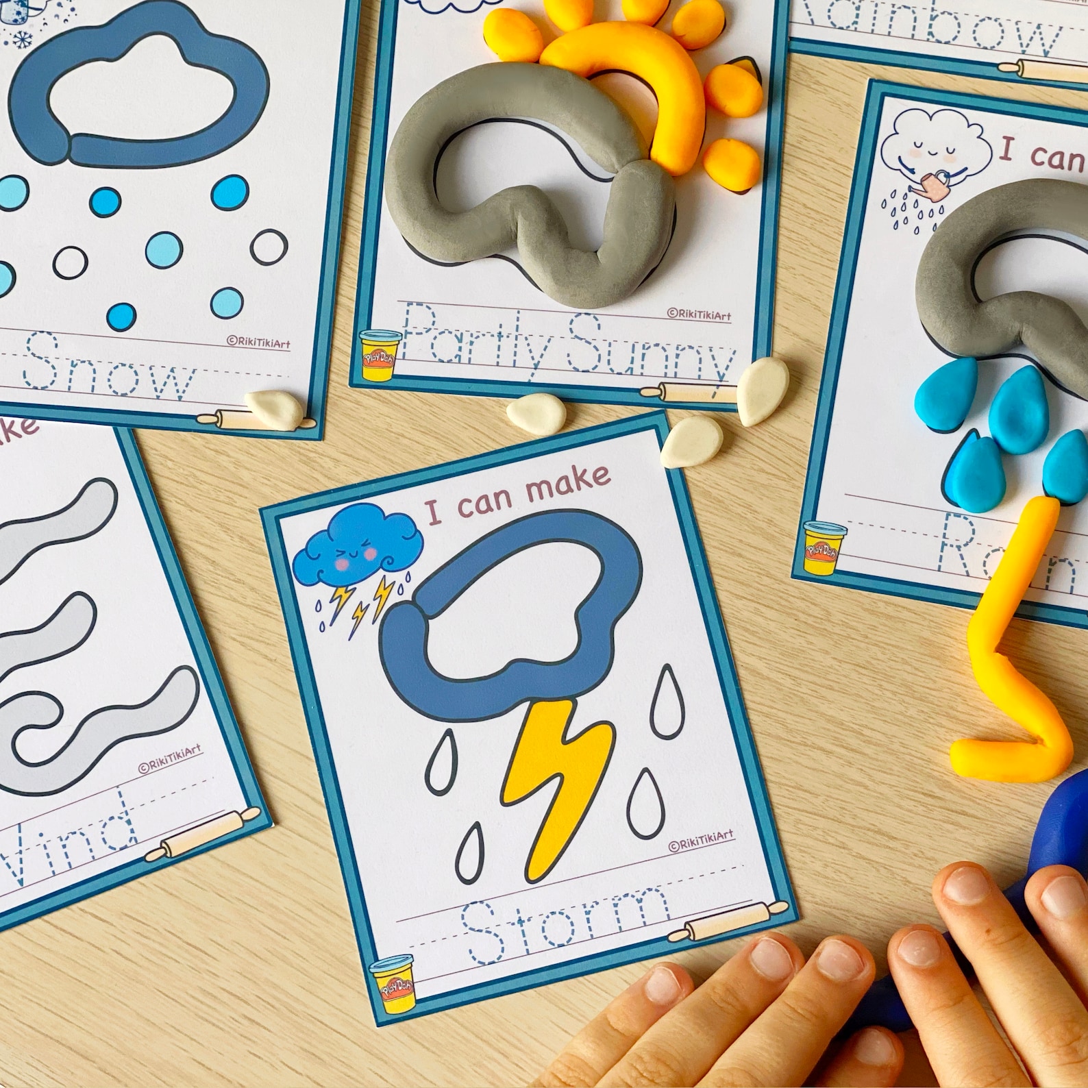 Weather Play Doh Mats Homeschool Printable Play Dough Mats - Etsy