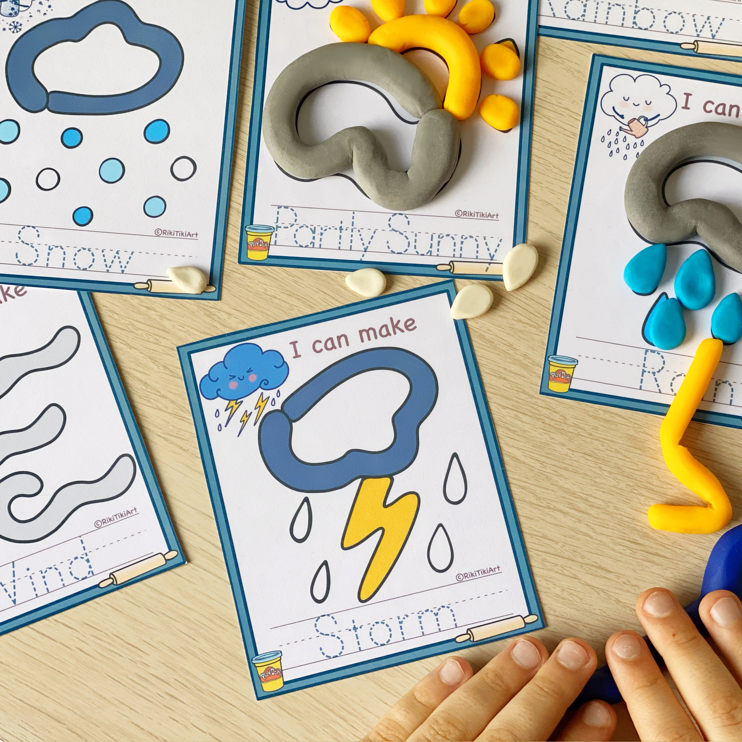 Weather Play Doh Mats Homeschool Printable Play Dough Mats | Etsy