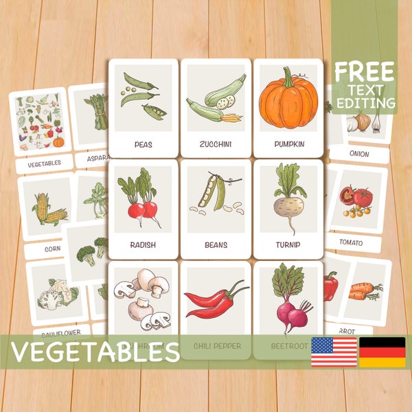 Vegetable Cards - Etsy