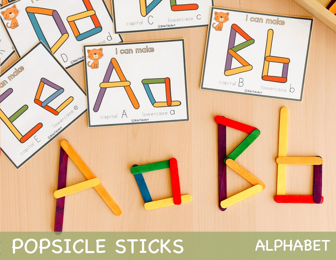 Alphabet Popsicle Sticks Activity: Fine Motor Skills Game (digital ...