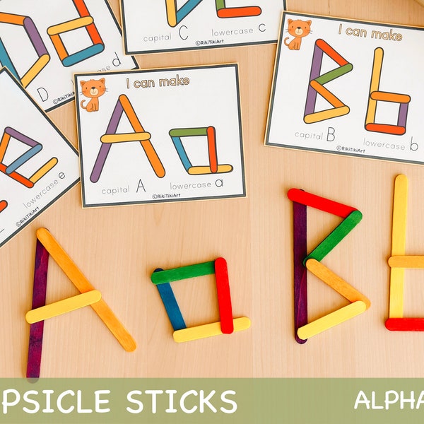 Popsicle Sticks Shapes Cards. Popsicle Sticks Activity for Toddlers ...