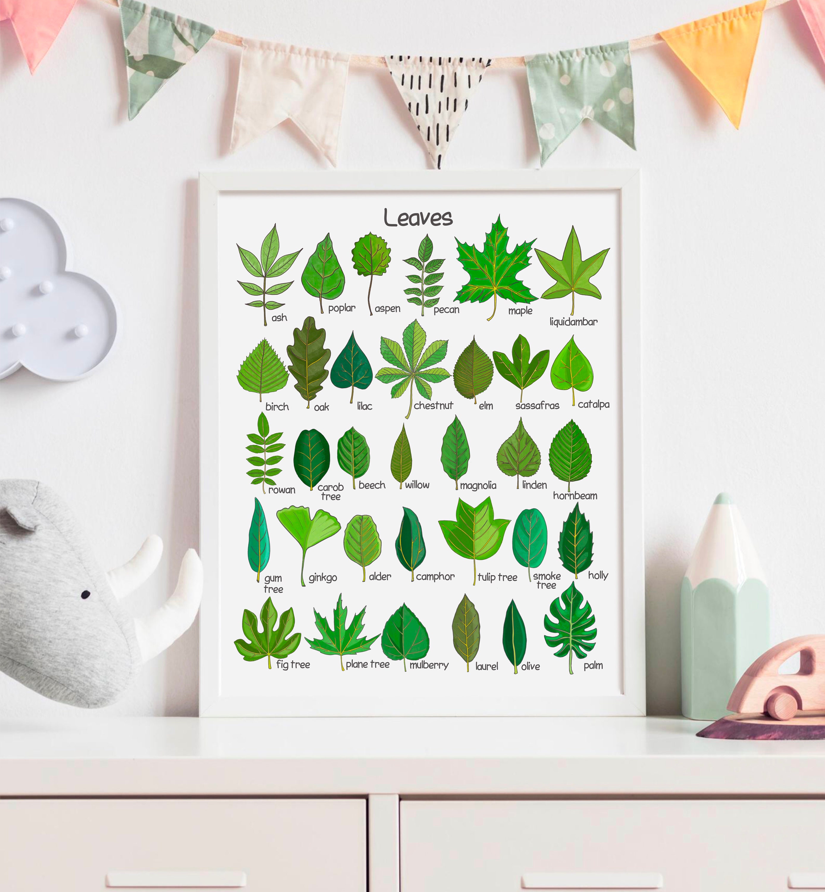 Trees Leaves Poster Homeschool Educational Posters Montessori Printable ...