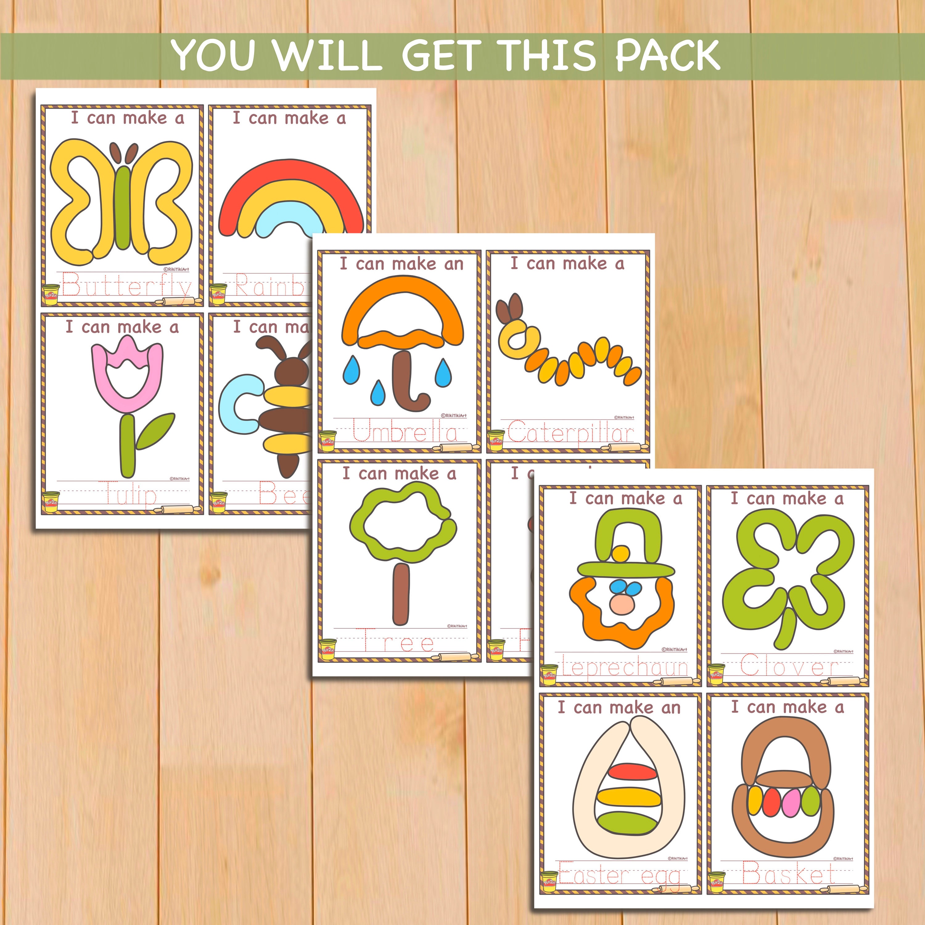 Printable Play Dough Mats Montessori Spring Printables Play Doh ...