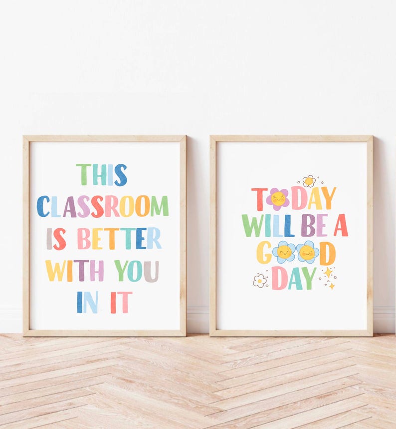 Rainbow Classroom Poster, Calming Watercolor Print (digital Download ...