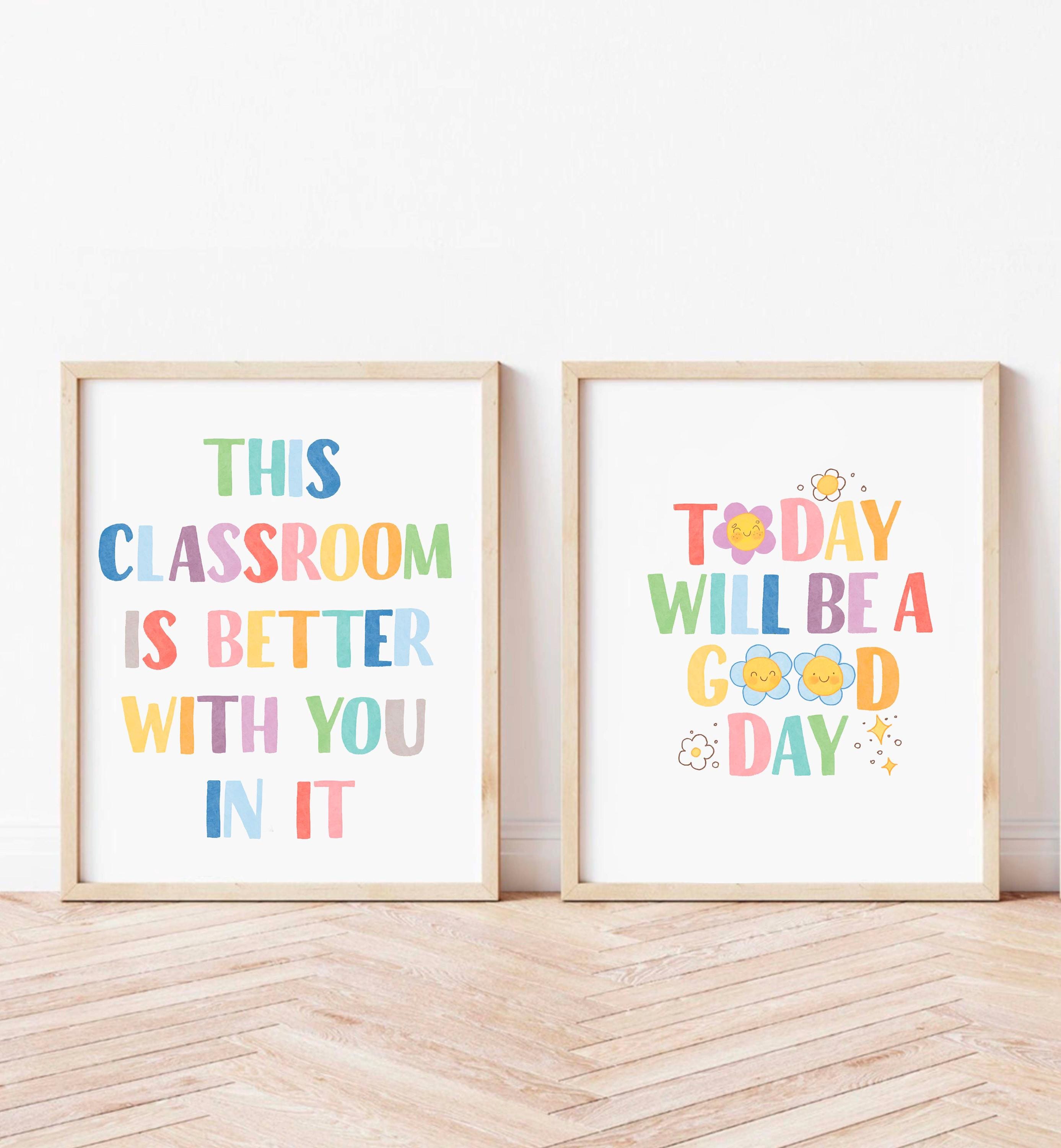 Rainbow Classroom Poster, Calming Watercolor Print (digital Download ...