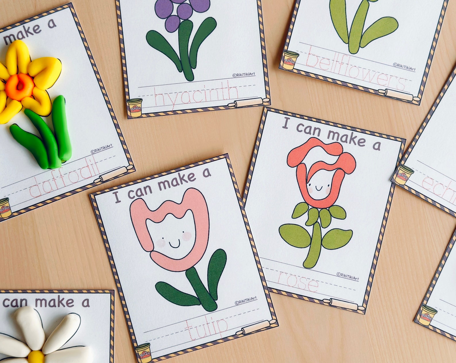 Flowers Play Dough Mats Fine Motor Skills Preschool Toddlers Activity ...