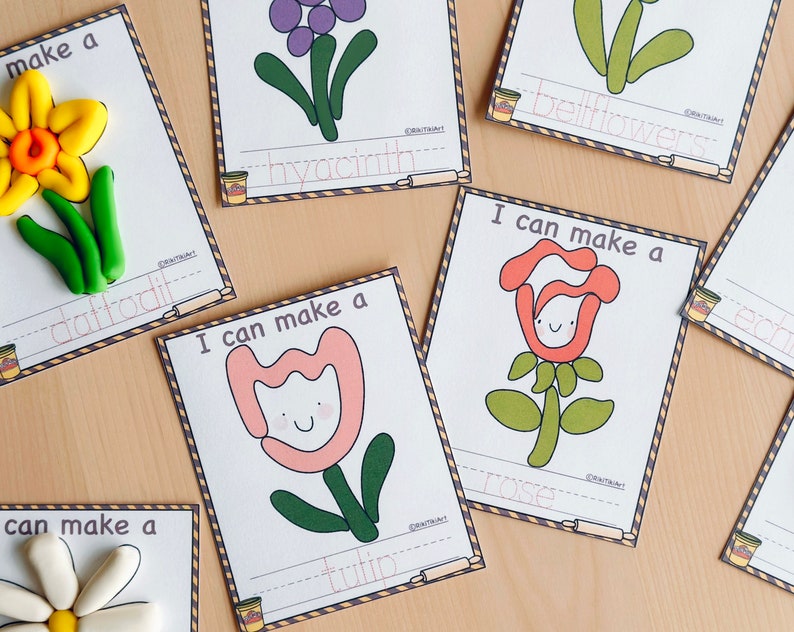 Flowers Play Dough Mats Fine Motor Skills Preschool Toddlers Activity ...